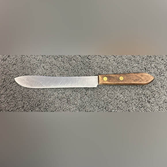 Kitchen | Vintage Butcher Knife 7 Blade Brown Wood Handle | Poshmark